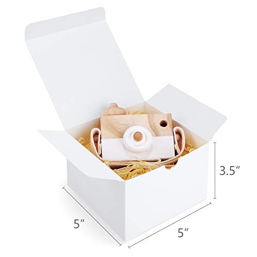 Eupako White Gift Boxes 5x5x3.5 25 Pack Kraft Paper Gift Boxes with Lids for Crafting, Gifts, Wedding, Birthday, Party, Cupcake