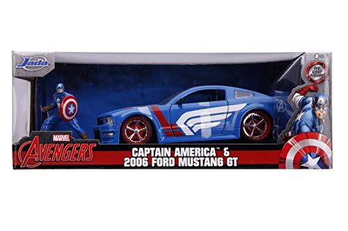 Jada 1:24 Diecast 2006 Ford Mustang GT with Captain America Figure