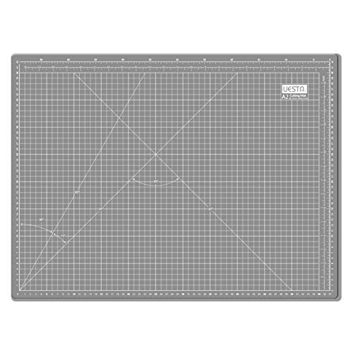 PVC A2 Cutting Mat - A2 5 Layers PVC (24L x 18W Inch) (600 x 450 mm), Colorful Self Healing Cutting Mat Craft Fabric Quilting Sewing Scrapbooking One Sided Art Project (Set of 1) UESTA (Gray)