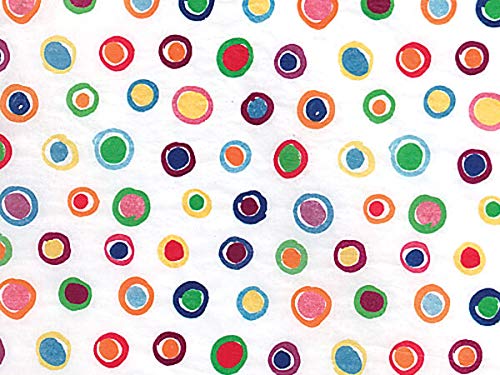 Rainbow Polka Dot Tissue Paper Rainbow Spots Dot Premier High Quality Tissue Paper - 20 Inch x 30 Inch - 24 XL Sheets by A1 bakery supplies MADEIN USA