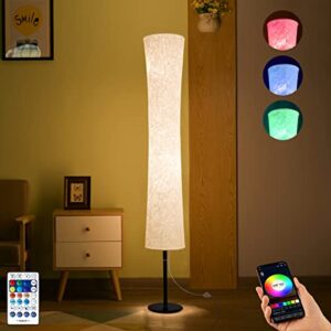 blueye floor lamp,rgbcw 2700k-6500k,app & remote&smart voice control, 2 x 60w equivalent, no hub required,compatible with alexa google assistant, 60” standing lamp for bedroom, similar fabric