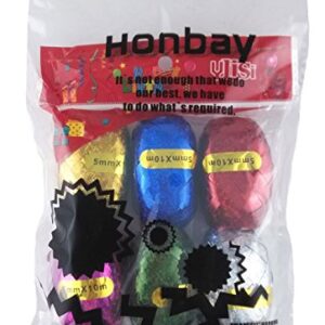 HONBAY Pack of 6 Mix Color Crimped Rugby Shape Balloon Ribbon Roll Gift String Wrap Ribbon