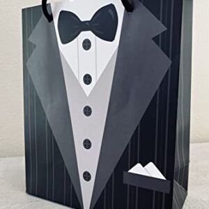 Tuxedo Gift Bags - For Groomsman, Bachelor Party Favors, Wedding - 10 Pack