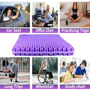 Airllantry Purple Gel Seat Cushion, Gel Seat Cushion for Long Sitting– Back Pain, Sciatica, Tailbone Pain Relief Pad, Seat Cushion for Office Chair, Wheelchair Cushion, Car Cushion, Long Trips