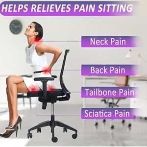 Airllantry Purple Gel Seat Cushion, Gel Seat Cushion for Long Sitting– Back Pain, Sciatica, Tailbone Pain Relief Pad, Seat Cushion for Office Chair, Wheelchair Cushion, Car Cushion, Long Trips