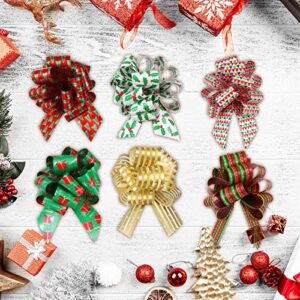 UNOMOR Christmas Pull Bows, 24PCS Different Patterns Present Wrapping Bows for Christmas Holiday Decoration