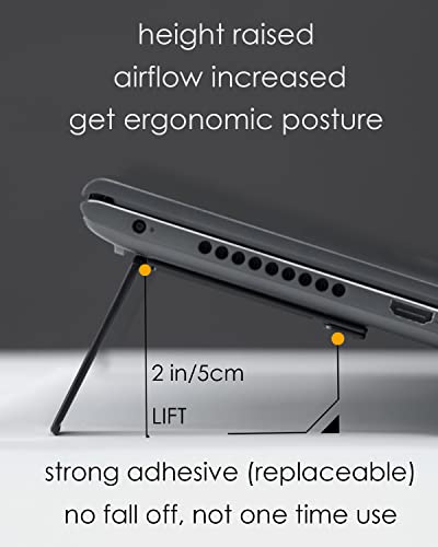 Aulumu G07 Portable Laptop Stand, Pop Up Leg Stands Laptop, Ergonomic Laptop Riser Lift for Desk for All Laptops, Tablets, 8-20'', Black