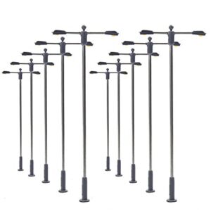 lqs11w 10pcs model railway train lamp post street bright white lights n tt scale leds new