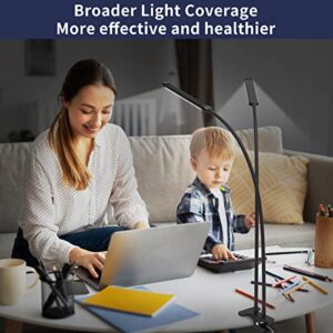 iZELL 154 LED Dimmable Desk Lamp - 【3 Colour Temperatures & 10 Brightness Levels】 2X 70cm Flexible Gooseneck with USB Charger, Easy Clip on Reading Light, Led Table Lamp, Work Lamp for Home/ Office