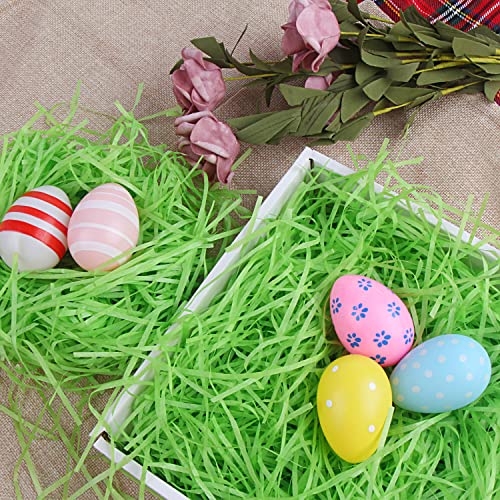 DIYASY Easter Green Grass Basket Filler,7 Oz Shredded Paper for Gift Box Crinkle Raffia Paper for Packaging Decoration