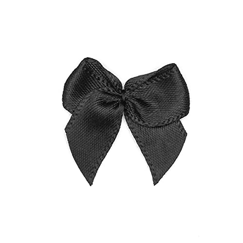 350 Pack Mini Satin Small Bows for Crafts, DIY Projects, Art Supplies, Gift Wrap, Scrapbooking, Black (1.5 in)