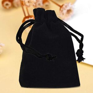 Nydotd 100pcs 2 X 2.8 inch Black Velvet Cloth Jewelry Pouches Velvet Drawstring Bags Christmas Candy Gift Bag Pouch for Wedding Favors Gifts, Event Supplies Party Favors