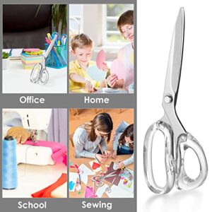 EXPUTRAN Acrylic Scissors, 9 inch and 7inch 2 Pack , Clear and Silver-Toned Scissors for Left and Right Hand, Craft Scissors ,Silver Office Supplies and Accessories