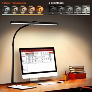 selfila LED Desk Lamp with Clamp - Architect Desk Lamp Swing Arm Task Light 360 ° Rotation Gooseneck Desktop Lighting for Office Home Workbench Drafting Reading