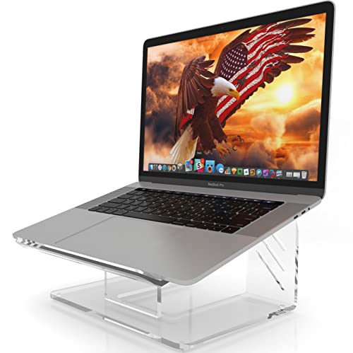 Vray Designs LLC 6MM Acrylic Laptop Stand,Ergonomic Laptop Stand, Portable, and Clear Desk Riser for 10-17 inch Laptops - Made in USA for Home Office