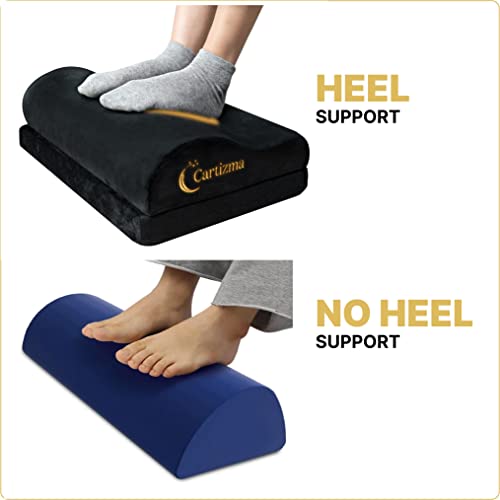 Cartizma Ergonomic Foot Rest for Under Desk at Work, Memory Foam Foot Stool for Office & Gaming Chair, Adjustable Height for Back & Hip Pain Relief, Under Desk Footrest for Leg Rest, Desk Foot Stool