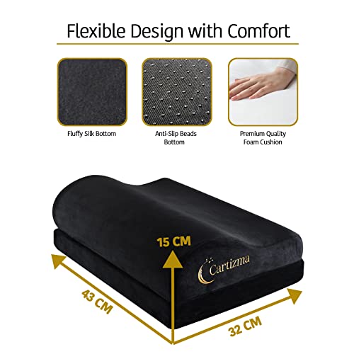 Cartizma Ergonomic Foot Rest for Under Desk at Work, Memory Foam Foot Stool for Office & Gaming Chair, Adjustable Height for Back & Hip Pain Relief, Under Desk Footrest for Leg Rest, Desk Foot Stool