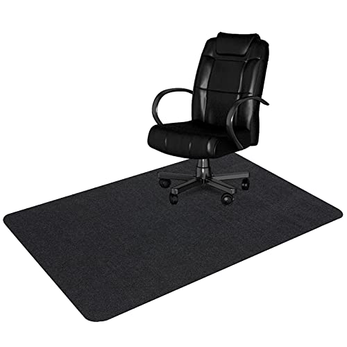 Hard Floor Chair Mat, 55" x 35" Large Office Chair Mat for Hardwood Floor and Tile Floor, Computer Gaming Rolling Chair Mat Rectangular Floor Protector and Low-Pile Desk Rug, Black