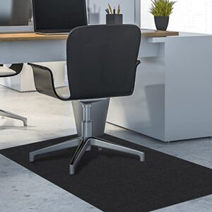 Hard Floor Chair Mat, 55" x 35" Large Office Chair Mat for Hardwood Floor and Tile Floor, Computer Gaming Rolling Chair Mat Rectangular Floor Protector and Low-Pile Desk Rug, Black