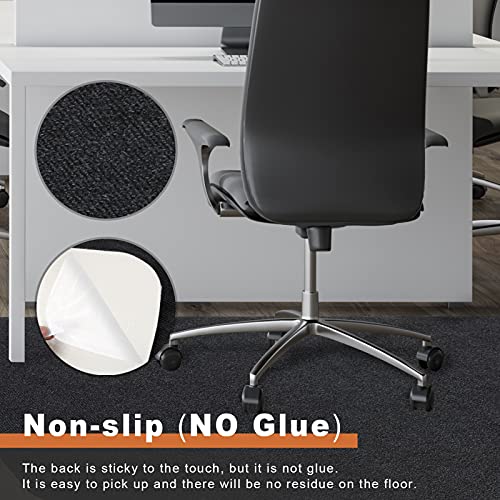 Hard Floor Chair Mat, 55" x 35" Large Office Chair Mat for Hardwood Floor and Tile Floor, Computer Gaming Rolling Chair Mat Rectangular Floor Protector and Low-Pile Desk Rug, Black