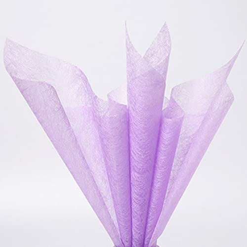 BBJ WRAPS Korean Cotton Wrapping Flower Paper Non-Woven Waterproof Floral Bouquet Wraps Packaging Tissue Paper for Florist Supplies, 22.8x22.8 Inch - 15 Sheets (Purple)…