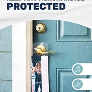 Skywin 1000 Door Hanger Bags 6 x 12 inches - Clear Door Hanger Bags Protects Flyers, Brochures, Notices, Printed Materials - Waterproof and Secure Door Knob Hanger for Outdoor Use (1000)