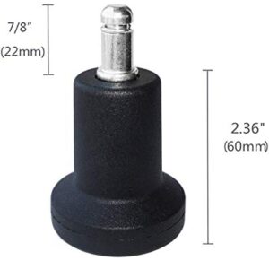 Bell Glides Replacement Office Chair or Stool Swivel Caster Wheels to Fixed Stationary Castors, for Carpet High Profile Bell Glides with Separate Self Adhesive Felt Pads, Chair Feet Wheel Stopper