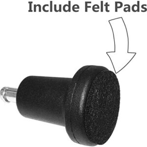 Bell Glides Replacement Office Chair or Stool Swivel Caster Wheels to Fixed Stationary Castors, for Carpet High Profile Bell Glides with Separate Self Adhesive Felt Pads, Chair Feet Wheel Stopper