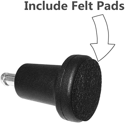 Bell Glides Replacement Office Chair or Stool Swivel Caster Wheels to Fixed Stationary Castors, for Carpet High Profile Bell Glides with Separate Self Adhesive Felt Pads, Chair Feet Wheel Stopper