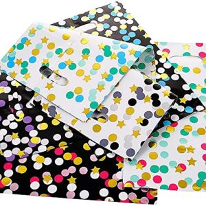 SZEJONAN 48 Pack Cute Small Party Favor Gift Bags Bulk Goodie Bags for Kids and Students (Polka Dots and Stars)