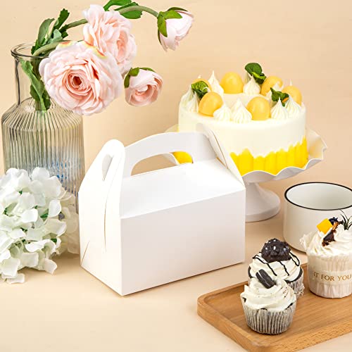 VGOODALL 35PCS White Color Treat Gift Paper Cardboard Favor box Candy Cake Box Gable Boxes for Birthday Party Wedding Gift Treat Box