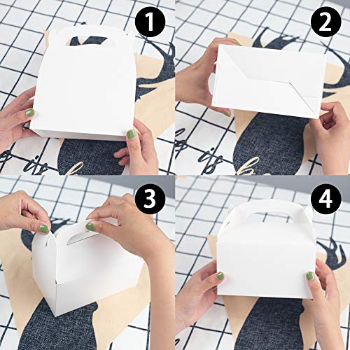 VGOODALL 35PCS White Color Treat Gift Paper Cardboard Favor box Candy Cake Box Gable Boxes for Birthday Party Wedding Gift Treat Box