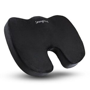 snugpad upgraded memory foam seat cushion, for sciatica, back, hip, and tailbone pain relief, firm comfortable, support for office chair, wheelchair,car. nonslip orthopedic memory foam coccyx cushion