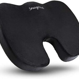 SnugPad Upgraded Memory Foam Seat Cushion, for Sciatica, Back, Hip, and Tailbone Pain Relief, Firm Comfortable, Support for Office Chair, Wheelchair,Car. Nonslip Orthopedic Memory Foam Coccyx Cushion