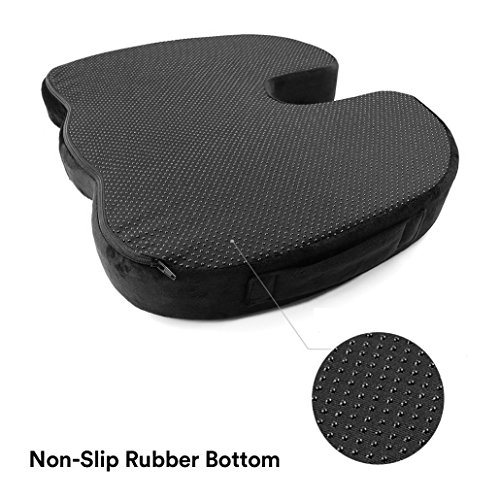 SnugPad Upgraded Memory Foam Seat Cushion, for Sciatica, Back, Hip, and Tailbone Pain Relief, Firm Comfortable, Support for Office Chair, Wheelchair,Car. Nonslip Orthopedic Memory Foam Coccyx Cushion