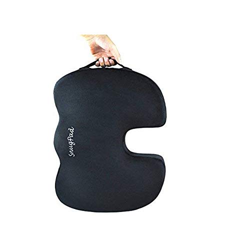 SnugPad Upgraded Memory Foam Seat Cushion, for Sciatica, Back, Hip, and Tailbone Pain Relief, Firm Comfortable, Support for Office Chair, Wheelchair,Car. Nonslip Orthopedic Memory Foam Coccyx Cushion