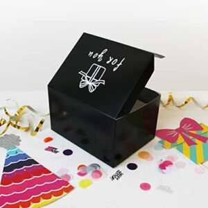 FETTIPOP Exploding Confetti Gift Box (Black - For You) DIY 7.1x5.5x4.3 inches, Surprise Confetti Pop up Gift Box Birthday, Party, Father’s and Mother’s Day, Graduations, Anniversaries, Holidays, Any Occasion