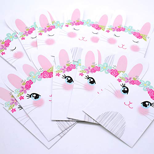 WEEPA 20 Pack Easter Paper Bags for Kids Easter Cute Bunny Paper Treat Bags Party Favor Gift Candy Bags for Birthday Baby Shower