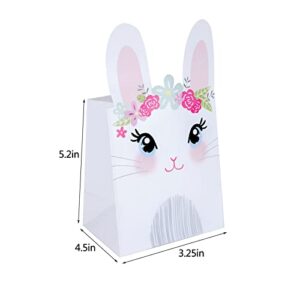 WEEPA 20 Pack Easter Paper Bags for Kids Easter Cute Bunny Paper Treat Bags Party Favor Gift Candy Bags for Birthday Baby Shower