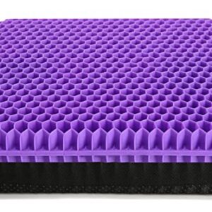 NC Gel Seat Cushion for Long Sitting, Pressure Relief pad, Back, Hip, Sciatica, Tailbone Pain Relief Cushion, Use for The Car, Office, Wheelchair, Stadium Bleachers, Outdoor Travel .(Purple)