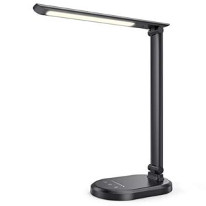 desk lamp,table lamps led desk lamp,dimmable office lamp with usb charging port,3 lighting modes with 10 brightness levels,touch control,memory function,eye-caring desk light for study,reading,bedroom