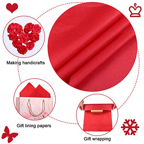 Zonon 100 Sheets Tissue Paper Wrapping Paper for DIY Crafts Birthday Present Holiday Party Gifts Wrapping, 13.78 x 19.69 Inch (Black, White and Red)