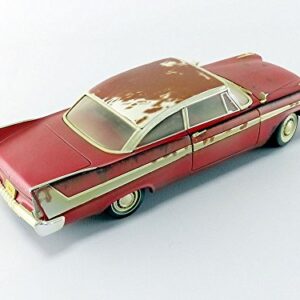 Auto World - Christine 1958 Plymouth Fury in Red - Dirty Version - 1/18 Scale Die Cast Collectible Model Muscle Car for Kids and Adults