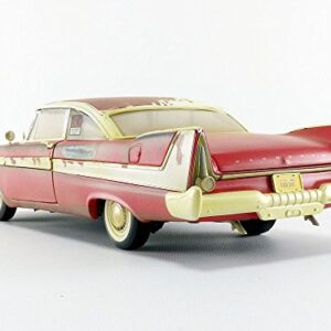 Auto World - Christine 1958 Plymouth Fury in Red - Dirty Version - 1/18 Scale Die Cast Collectible Model Muscle Car for Kids and Adults