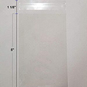 UNIQUEPACKING 100 Pcs 3x5 Clear Resealable Recloseable Cellophane/Cello Polypropylene Bags