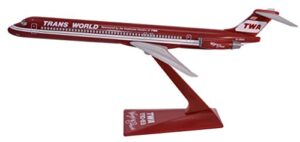 twa wings of pride md-80 airplane miniature model plastic snap fit 1:200 part# amd-08000h-005