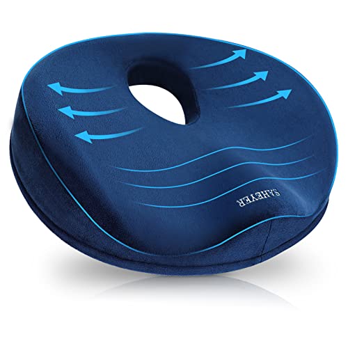 SAHEYER Seat Cushion for Tailbone Pain Relief,Office Chair Cushion for Sciatic Nerve Pain Relief,Butt Pillow for Enhanced Comfort in Long-Term Sitting,（Blue）