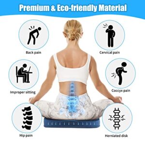 SAHEYER Seat Cushion for Tailbone Pain Relief,Office Chair Cushion for Sciatic Nerve Pain Relief,Butt Pillow for Enhanced Comfort in Long-Term Sitting,（Blue）