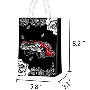 Nuwontun 16pcs Cholo Party Bags with Handles for Early 2000s Old School Themed Teens Lowrider Party Supplies Goody Treat Candy Bags cholo theme party decorations