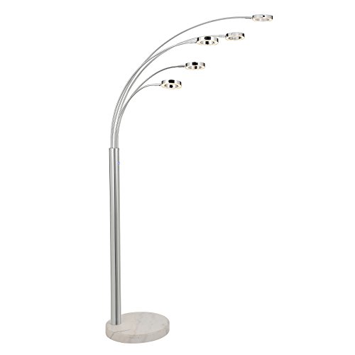 VONLUCE Bright LED Floor Lamp with 5 Lights, Modern Dimmable Task Standing Light Fixture with Stable Marble Base for Living Room Office, Contemporary Touch Arch Pole Lamp with Five Adjustable Heads